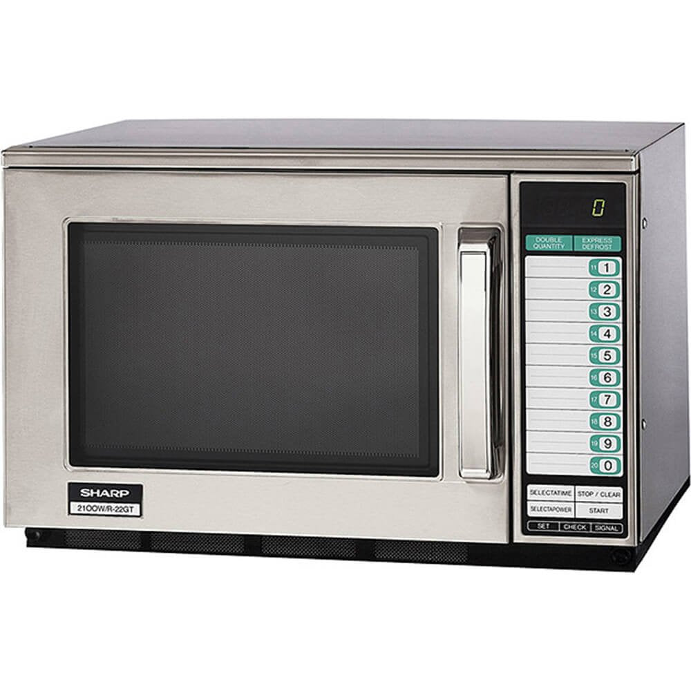 SHARP R-22GT Heavy-Duty 1200W Commercial Microwave | Stainless Steel ...